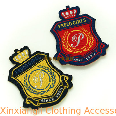 Colorful Adhesive Woven Clothing Labels With Laser Cut Damask Eco Friendly