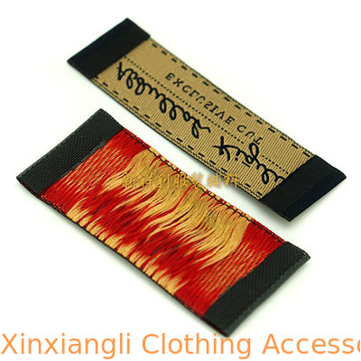 Colorful End Folded Custom Woven Labels Low Minimum For Textile / Clothing
