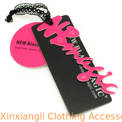 Coated Paper / PVC Clothing Hang Tags With Laser Shape And Print Logo For Dress