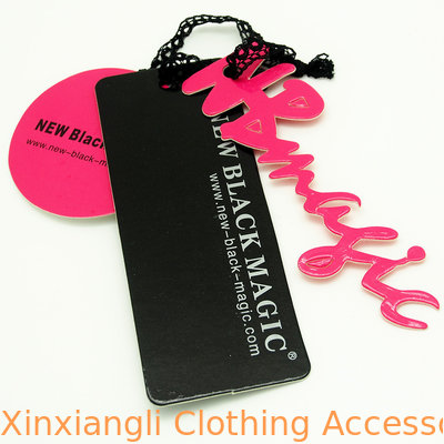 Coated Paper / PVC Clothing Hang Tags With Laser Shape And Print Logo For Dress