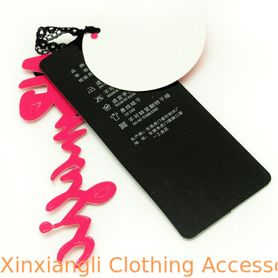 Coated Paper / PVC Clothing Hang Tags With Laser Shape And Print Logo For Dress