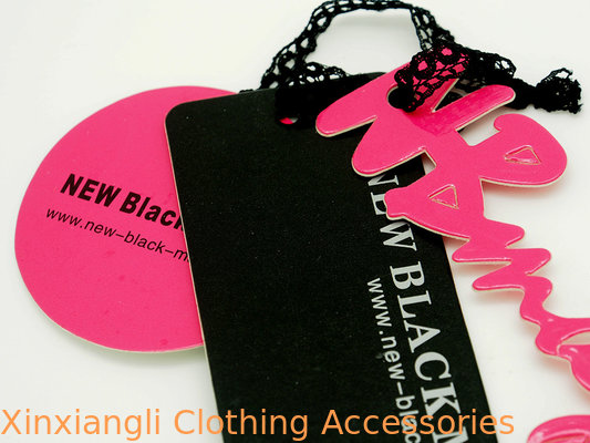 Coated Paper / PVC Clothing Hang Tags With Laser Shape And Print Logo For Dress