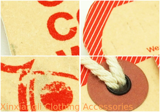 Fashion Custom Hang Tag Labels For Shirts Attach Metal Eyelet And Cotton String