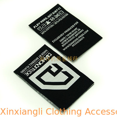 Centerfold Custom Made Woven Clothing Labels , Garment Brand Woven Labels