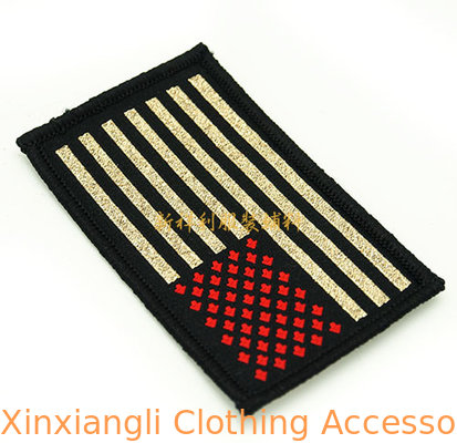 Eco Friendly Custom Woven Patches For Garments Customized Size / Color
