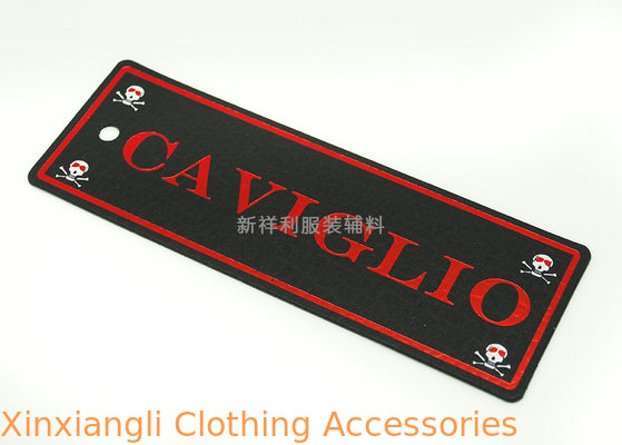 Rectangle Clothing Hang Tags With Deboss Logo , Brand Sewing Tags For Business
