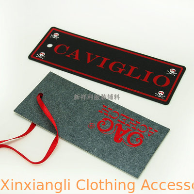 Rectangle Clothing Hang Tags With Deboss Logo , Brand Sewing Tags For Business