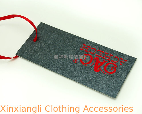 Rectangle Clothing Hang Tags With Deboss Logo , Brand Sewing Tags For Business