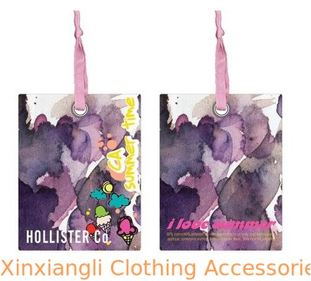 Personalised Custom Printed Hang Tags For Kid Clothing Coated Paper Material