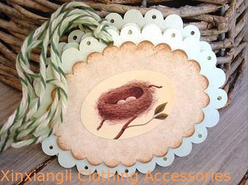 Round Shaped Clothing Hang Tags Coated / Craft Paper Material For Children Garment