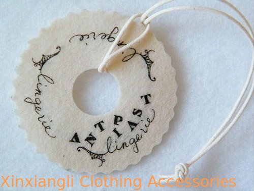 Round Shaped Clothing Hang Tags Coated / Craft Paper Material For Children Garment