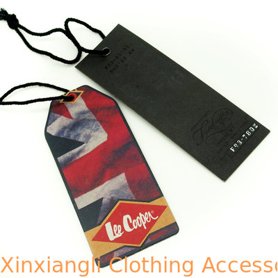 Tide Brand Clothing Hang Tags With String , Custom Printed Logo Swing Tags