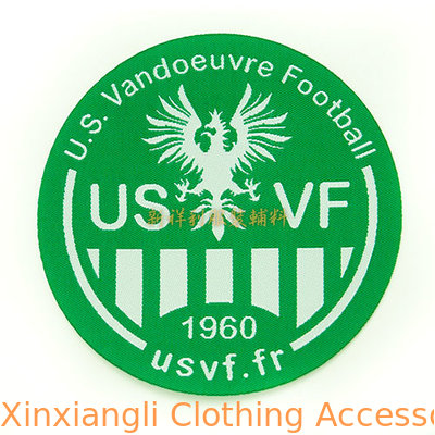 Cotton / Polyester Colorful Custom Woven Patches Low Minimum Fashion Design