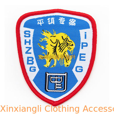 Iron On Backing Colorful Custom Woven Patches / Woven Badges Personalised