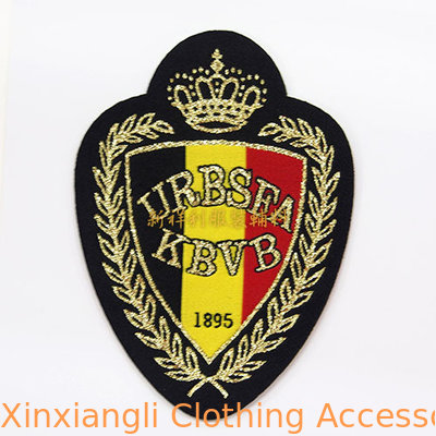 High Density Clothing Custom Woven Patches Iron On Backing / Plain Backing