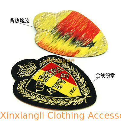 High Density Clothing Custom Woven Patches Iron On Backing / Plain Backing