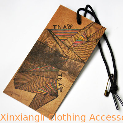 Recycled Craft Paper Clothing Hang Tags With Cotton String For Cow Boy Jeans