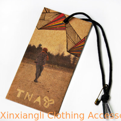 Recycled Craft Paper Clothing Hang Tags With Cotton String For Cow Boy Jeans