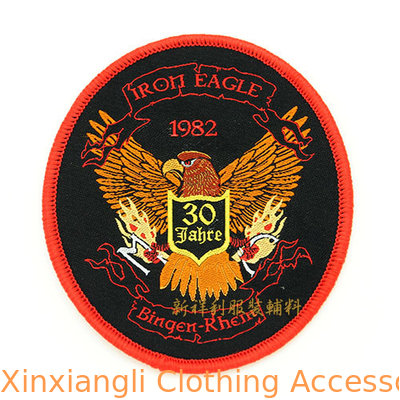 Decorative Garment Custom Woven Patches , Woven Badges For Clothes