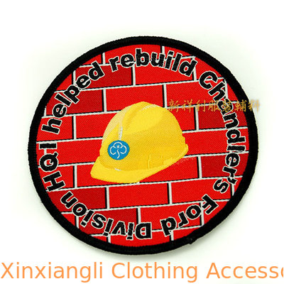Decorative Garment Custom Woven Patches , Woven Badges For Clothes
