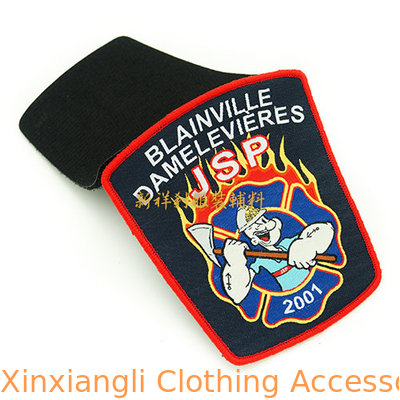 Polyester Woven Clothing Badges Patches Iron On Backing / Heat Seal Backing