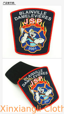 Polyester Woven Clothing Badges Patches Iron On Backing / Heat Seal Backing