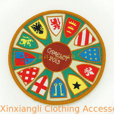Durable Woven Fashion Patches For Clothes , Weaving Logo Garment Patches