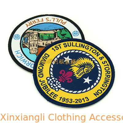 Washable Round Shaped Woven Decorative Patches For Clothes Jackets