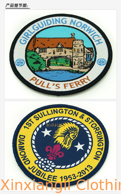 Washable Round Shaped Woven Decorative Patches For Clothes Jackets