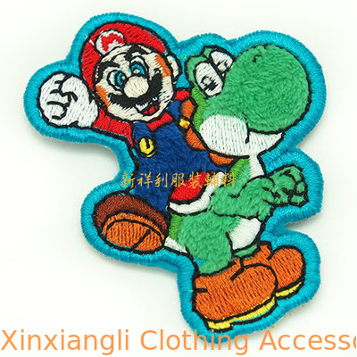 Colorful  And Embossed  Clothing Embroidered Patches For Clothing Iron On Backing