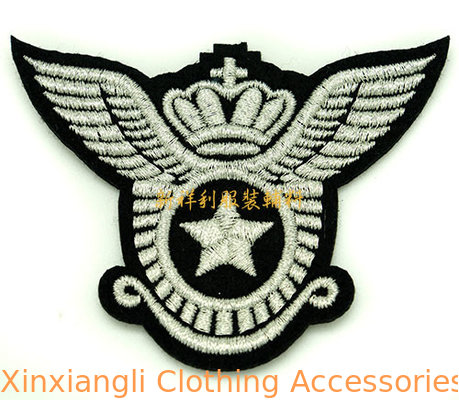 Laser Cut Clothing Embroidered Patches , Apparel Iron On Embroidered Badges