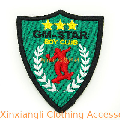 Iron On Backing Custom Made Embroidered Badges For Clothing OEM / ODM Service