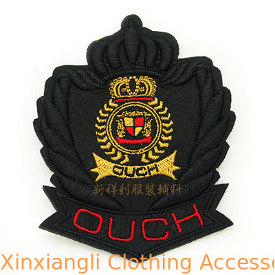 Embossed Logo Clothing Embroidered Patches Any Color / Shape Avaliable