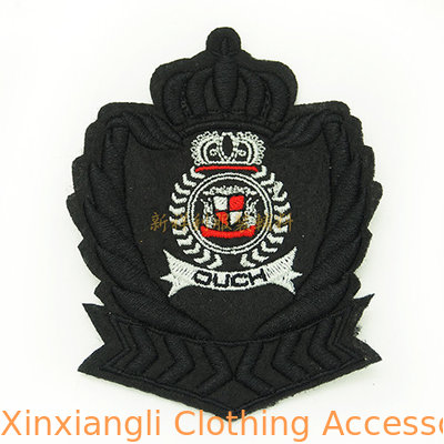 Embossed Logo Clothing Embroidered Patches Any Color / Shape Avaliable