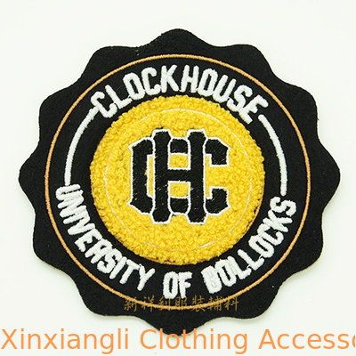 Washable Colorful Clothing Embroidered Patches Iron On / Adhesive Tape Backing