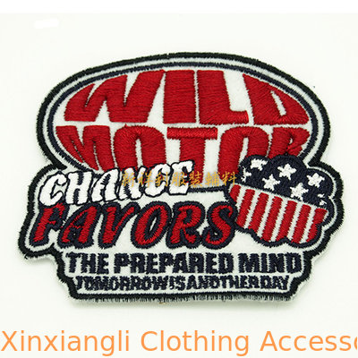 Customized Logo Embroidered Badges For Clothing Fabric / Home Textile Fabric