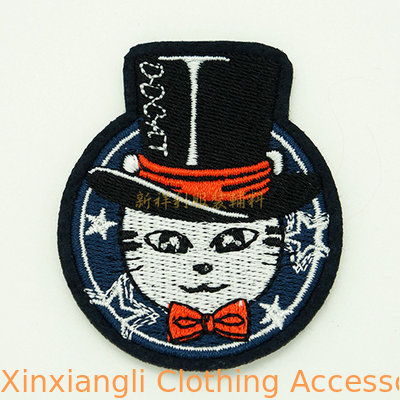 Heat Press Custom Embroidered Emblems For Garment Iron On Backing