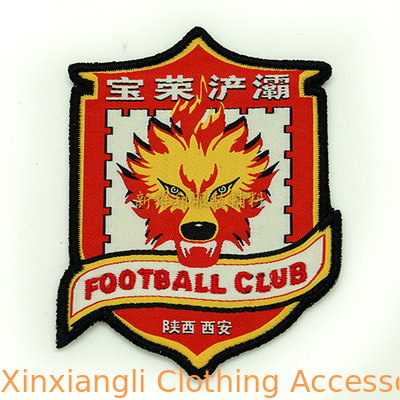 Classical Custom Made Embroidered Patches For Clothing / Hat Iron On Backing