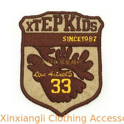 Classical Custom Made Embroidered Patches For Clothing / Hat Iron On Backing
