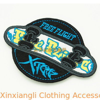 Professional Clothing Embroidered Patches / Iron On Embroidered Badges