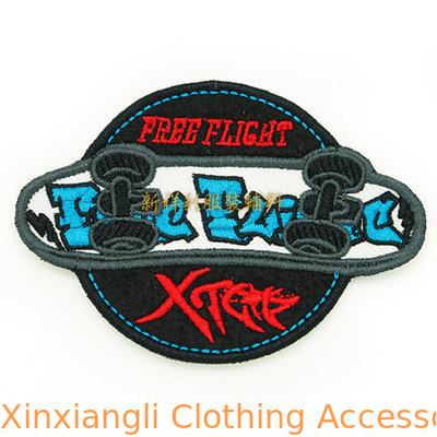 Professional Clothing Embroidered Patches / Iron On Embroidered Badges