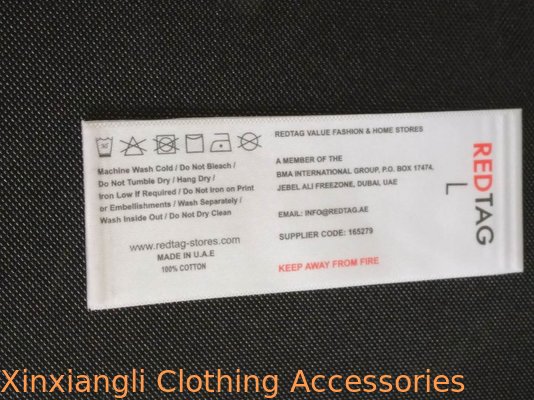 Fashion Printing Garment Care Labels Heat Cut Eco Friendly Customized Color