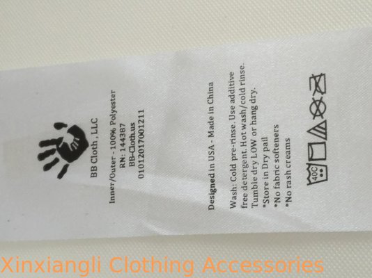 Soft Care And Content Labels , Clothing Washing Labels With Laundering Symbols