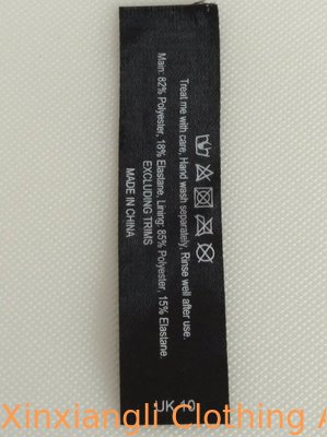 Printed Garment Care Tags With Washing Symbols Guide Smooth And Shiny Surface