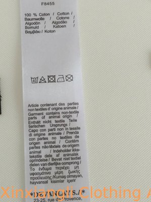 Printed Garment Care Tags With Washing Symbols Guide Smooth And Shiny Surface