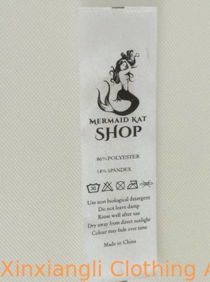 Ribbon Material Garment Care Labels , Laundry Instruction Clothing Tags