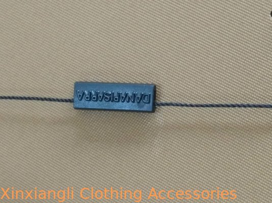 Elastic Security Seal Tags , String Hang Tag For Clothing With Embossed Logo
