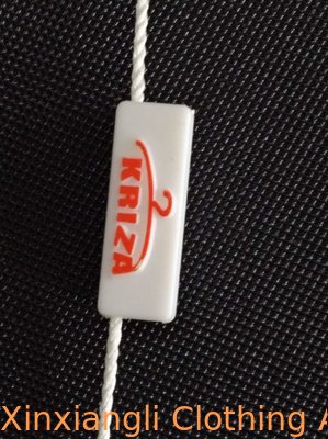 Elastic Security Seal Tags , String Hang Tag For Clothing With Embossed Logo