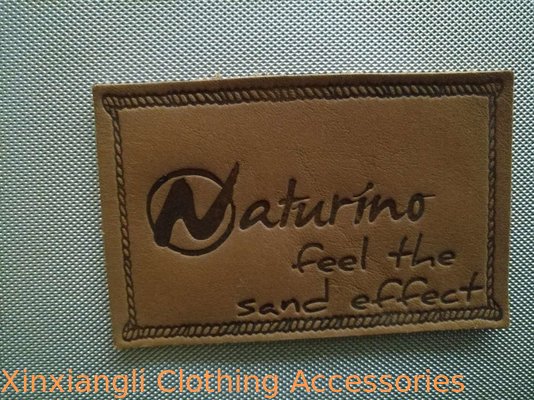 Fashion Design Leather Patches For Clothing With Embossed / Debossed Logo