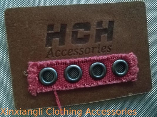 Custom Synthetic PU Leather Patches for Clothing / Jeans Band Logo Eco Friendly